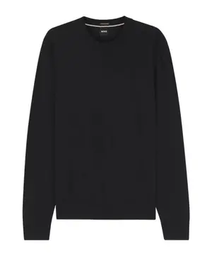 Hugo Boss Merino-wool Sweater In A Regular Fit - Black