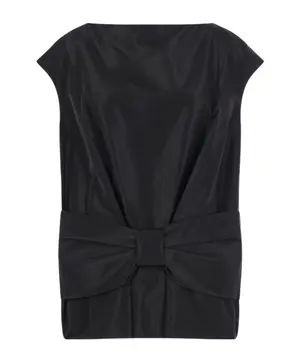 Simone Rocha Bow-detail Peplum Top - Black