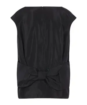 Simone Rocha Bow Detail Peplum Top - Black