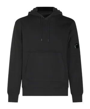 C.P. COMPANY Long-sleeve Hooded Sweatshirt - Black