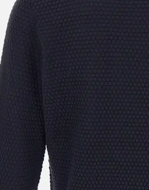 KANGRA Textured Crew Neck Knitted Sweater
