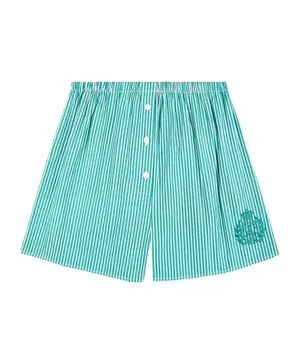 SPORTY  RICH Striped Shorts - Green
