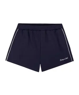 SPORTY  RICH Sporty & Rich Embroidered Logo Shorts - Black