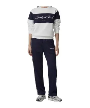 SPORTY  RICH Sporty & Rich Straight-leg Trousers With Side Stripes
