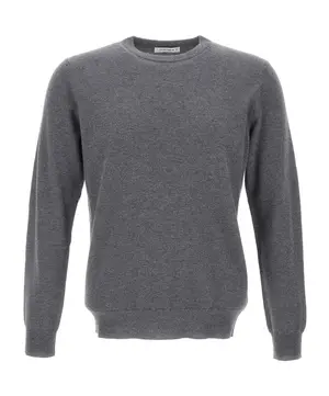 KANGRA Ribbed Trim Knitted Sweater - Black