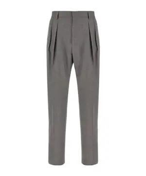 Paul Smith Embroidered Wool Tailored Trousers - Grey