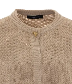 Fabiana Filippi Textured Embellished Cardigan - Nude