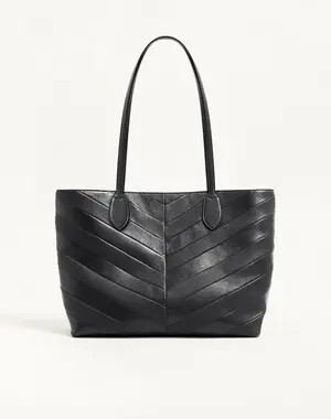 Valentino Garavani Jean Medium Shopping Bag In Nappa With Chevron Motif