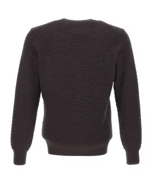 KANGRA Textured Crew-neck Knitted Sweater