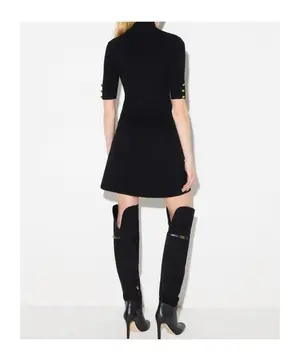 Elisabetta Franchi Ribbed Mini Knitted Dress