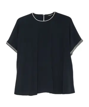 Fabiana Filippi Striped Trim T-shirt - Navy