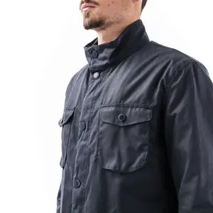 Barbour Navy Blue Lapel Military Jacket