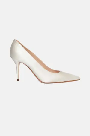 EMILIA WICKSTEAD Sophia Satin Pumps - Ivory