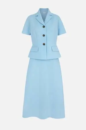 EMILIA WICKSTEAD Alexina Dress In Pale Wool Crepe - Blue