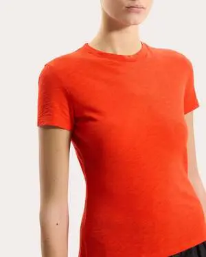 Theory Slub Cotton Tiny Crewneck T-shirt