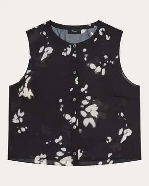Theory Floral Button Shell Top