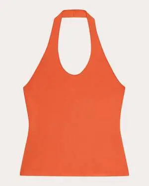 Theory Knit Halter Tank Top - Red