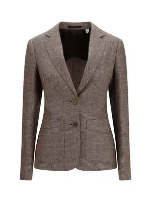 Burberry Single-breasted Wool And Linen Blazer - Brown