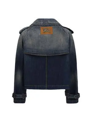 Burberry Cropped Double-breasted Denim Jacket
