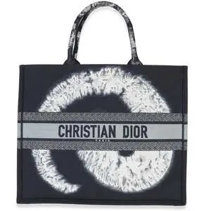 Dior Embroidered Canvas Tote - Blue