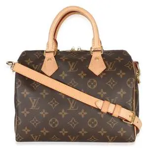 LOUIS VUITTON Monogram Speedy Canvas Bandouliere 25 - Brown