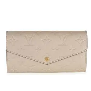 LOUIS VUITTON Tourterelle Monogram Empreinte Sarah Wallet - Tan