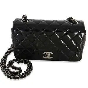 CHANEL Chanel Quilted Patent Mini Flap Bag