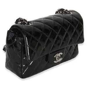 Chanel Quilted Patent Flap Bag - Black