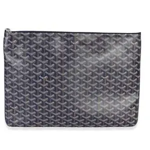 Goyard Navy Goyardine Canvas Senat Pouch Gm - Blue