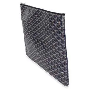 Goyard Navy Goyardine Canvas Senat Pouch Gm - Blue