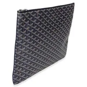 Goyard Navy Goyardine Canvas Senat Pouch Gm - Blue