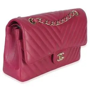 Chanel Classic Double Flap Shoulder Bag - Pink