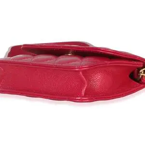 Chanel Quilted Caviar Coin Purse With Chain - Pink