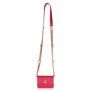 Chanel Quilted Caviar Coin Purse With Chain - Pink