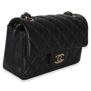 Chanel Quilted Lambskin Rectangular Flap Bag - Black