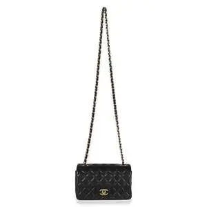 Chanel Quilted Lambskin Rectangular Flap Bag - Black