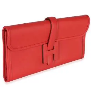 Hermès Jige Elan Clutch - Red