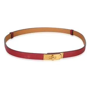 Hermès Rouge H Epsom Kelly 18 Belt Ghw - Red