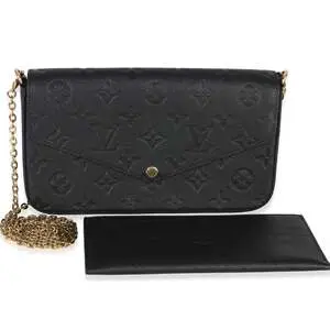LOUIS VUITTON Monogram Empreinte Felicie Pochette Shoulder Bag - Black