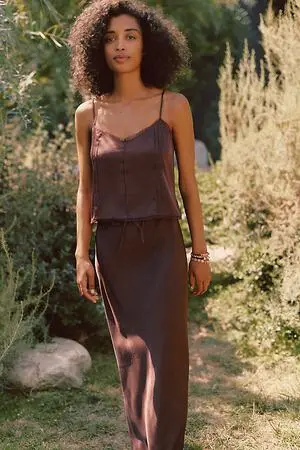 Z Supply Viva Slip Skirt - Brown