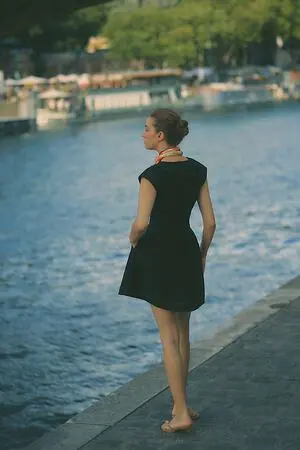 Maeve Waisted Mi Dress - Black