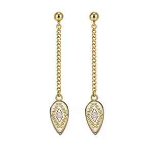 Rachel Nathan Filled Paisley Drop Earrings