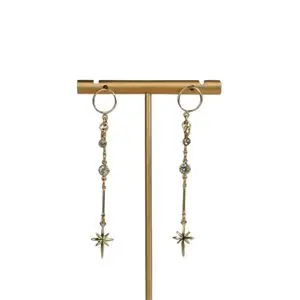 RACHEL NATHAN Circle Post & North Star Earrings - Gold