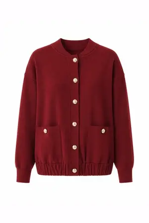 EXQUISE Barbara Knit Cardigan - Red