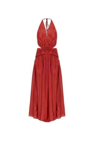 Zimmermann Silk Halterneck Maxi Dress - Red