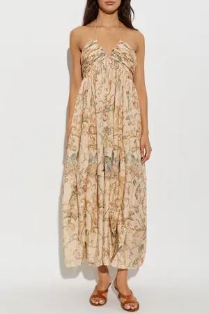 Zimmermann Silk Maxi Dress With Floral Motif