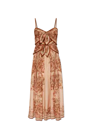 Zimmermann Silk Off-shoulder Dress - Beige