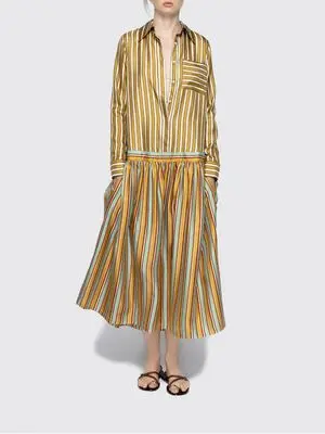 PAULA Striped Silk Twill Shirt Dress - Multicolor