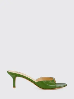 FRANCESCO RUSSO Two Tone High Heel Mule Sandals - Green