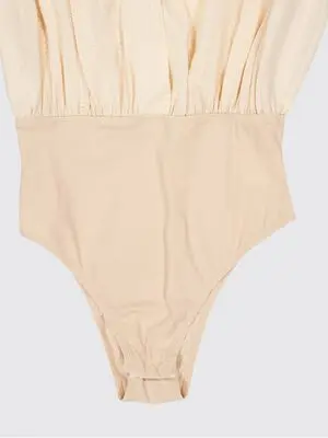 Zeus+dione Sleeveless V-neck Silk Top With Ruched Shoulders - Beige